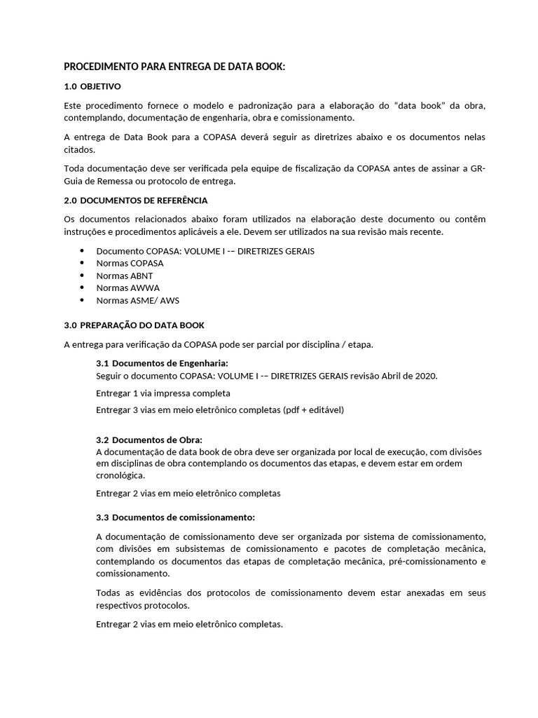Entrega de Data Book para COPASA | PDF | Calibração