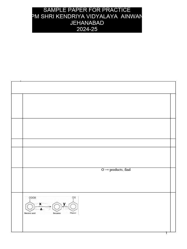 Practice Paper Chemistry | PDF | Reaction Rate | Chemical Reactions