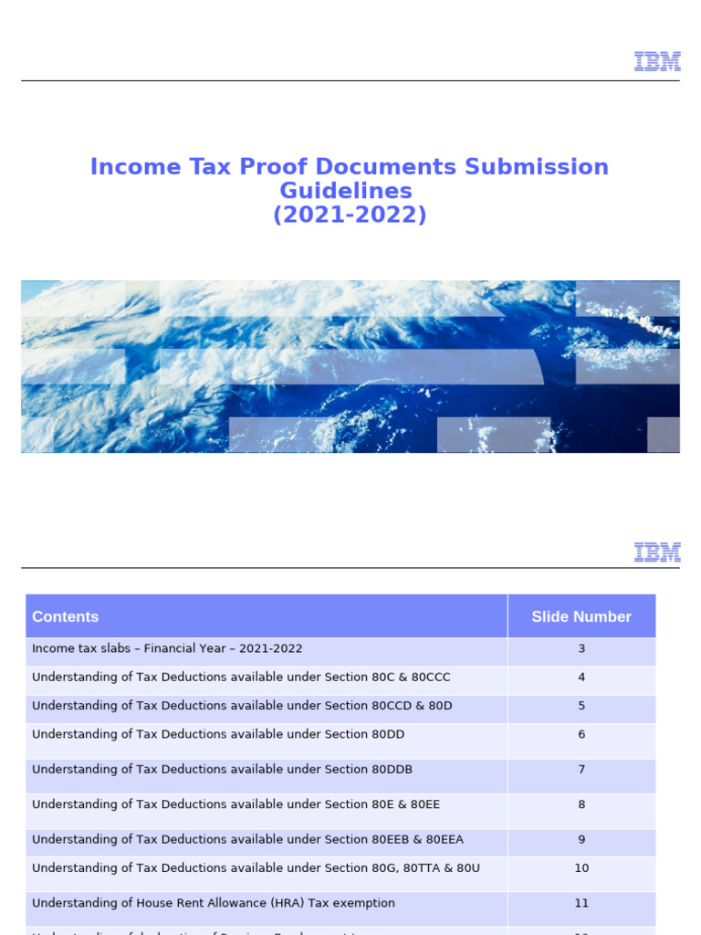 Income Tax Proof Documents Submission Guidelines (2021-2022) | PDF ...