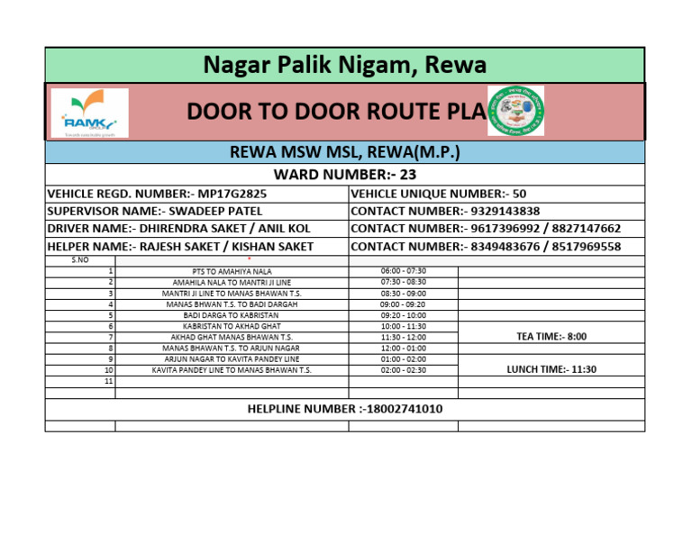 ROUTE CHART WARD NO.23 Ve (2825) | PDF