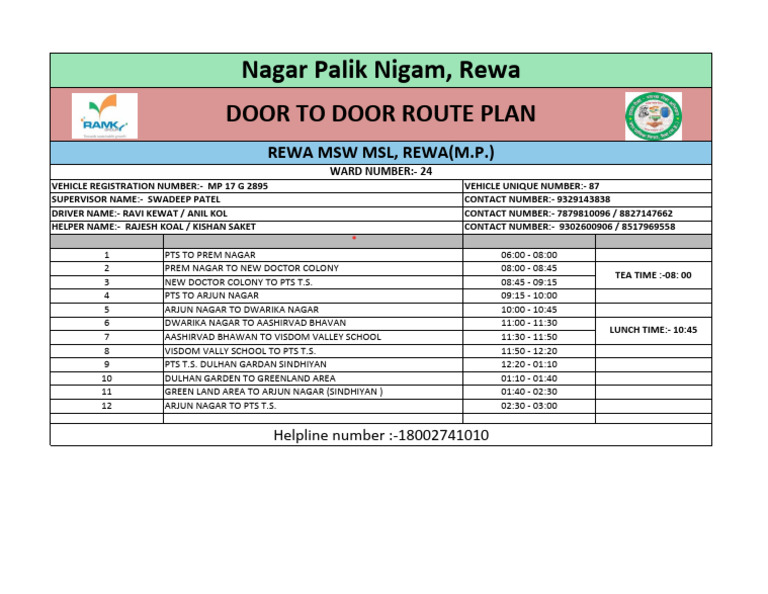 ROUTE CHART WARD NO.24 Ve (2895) | PDF