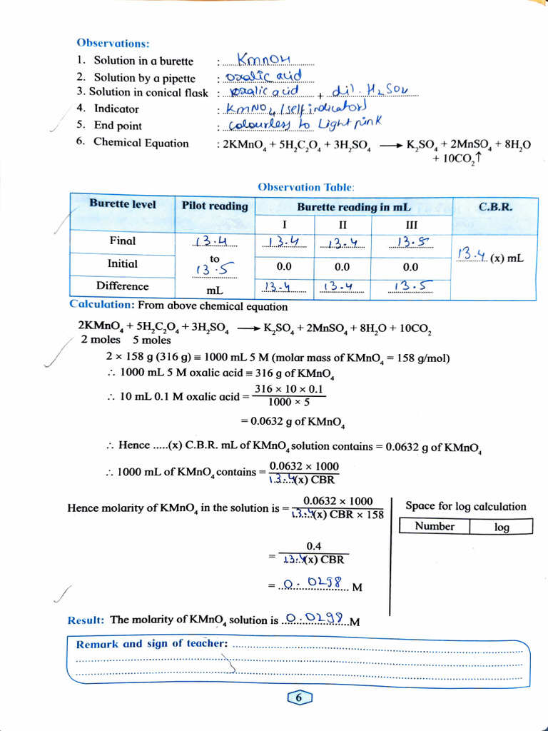 Chemistry Practical Class 12th | PDF | Titration | Chemistry