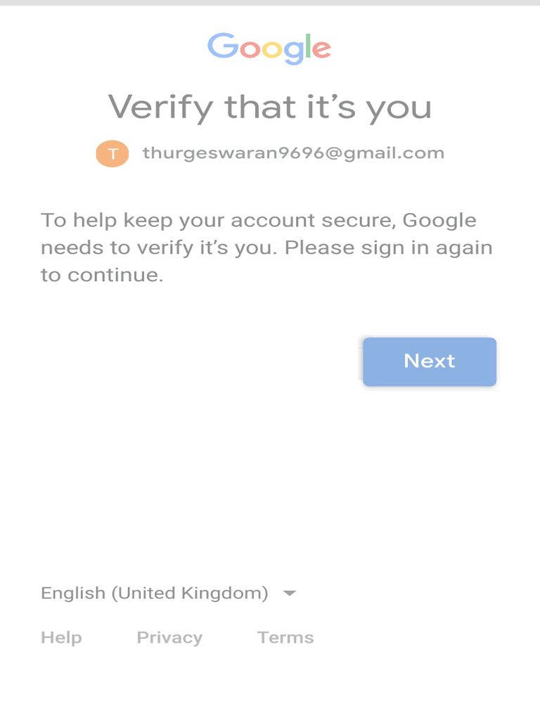 Google Account Verification Process | PDF
