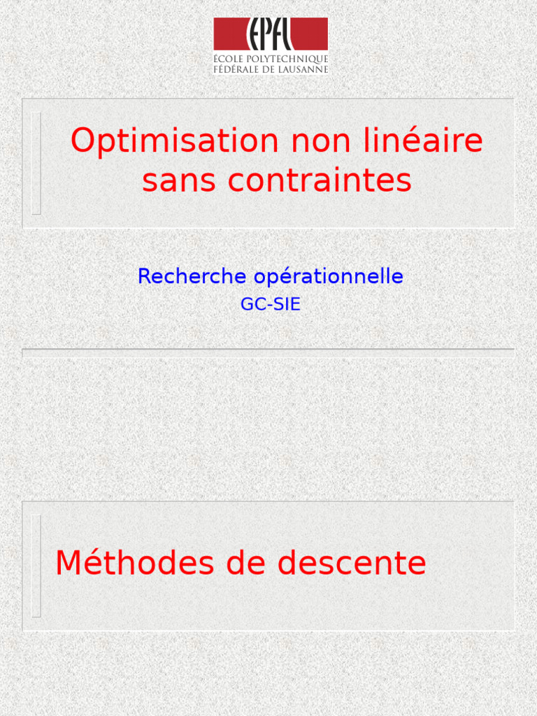 09 Methodes Descente | PDF | Optimisation mathématique | Mathématiques
