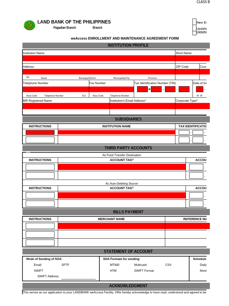 WeAccess Enrollment and Maintenance Agreement Form 1 | PDF ...
