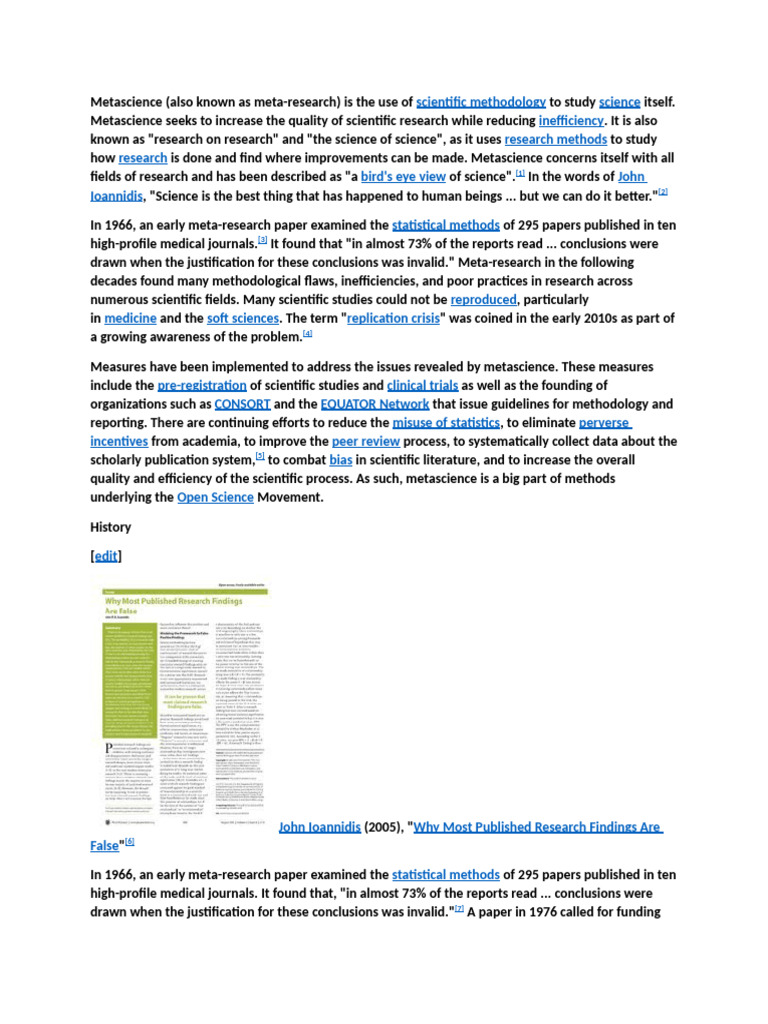 metascience | PDF | Science | Methodology