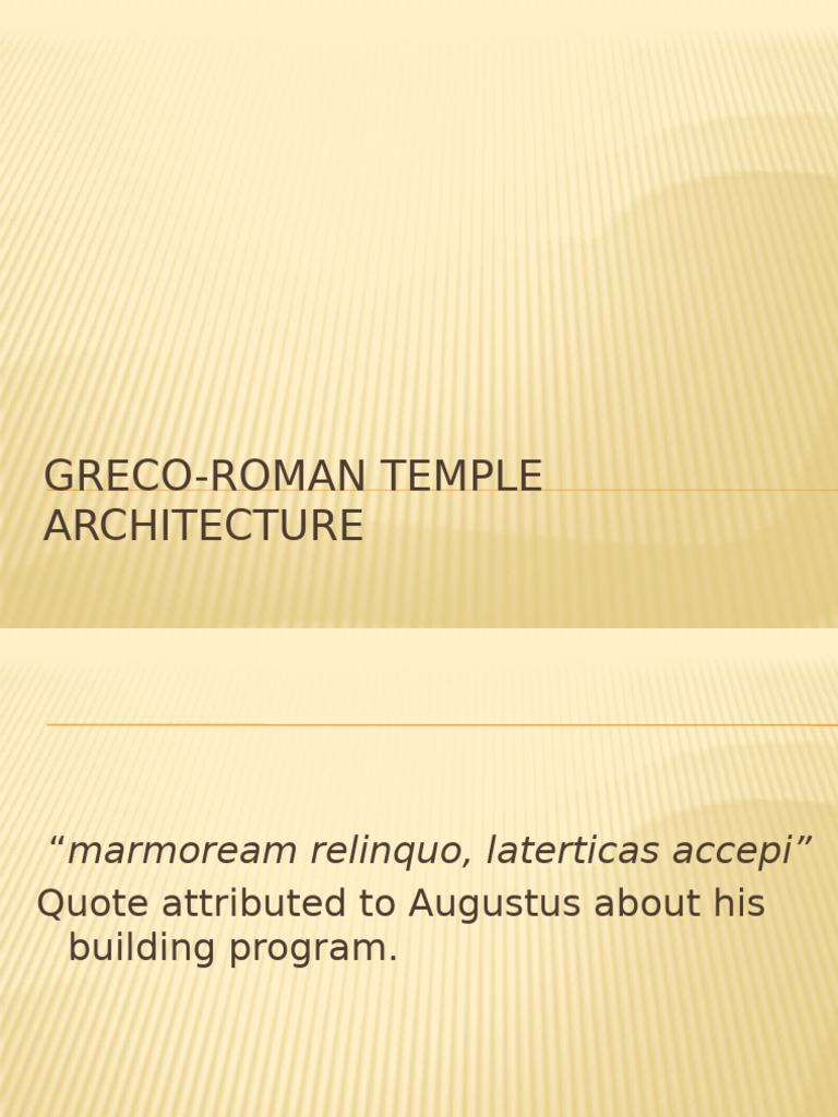 Greco-Roman Temple Architecture | PDF | Column | Architectural Design