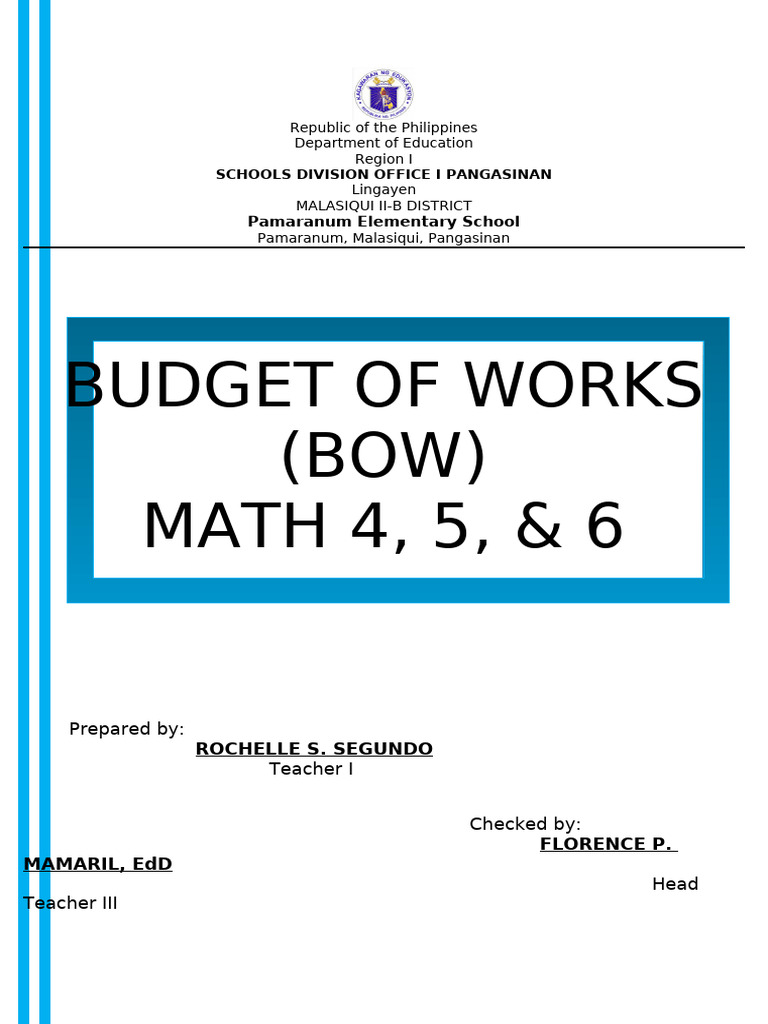 Math Bow Mathematics Budget Of Works Maths For Engineers Custom Book Source Book 1 Pdf