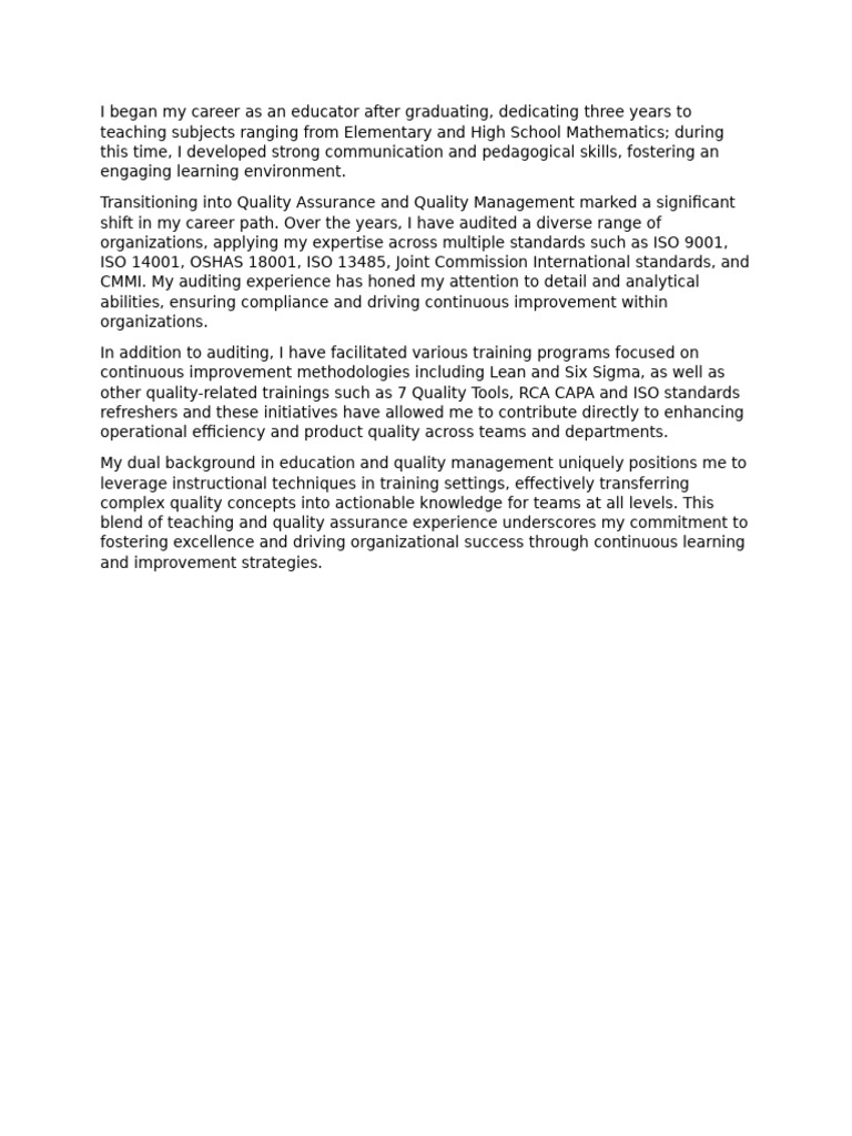 Personal Profile | PDF