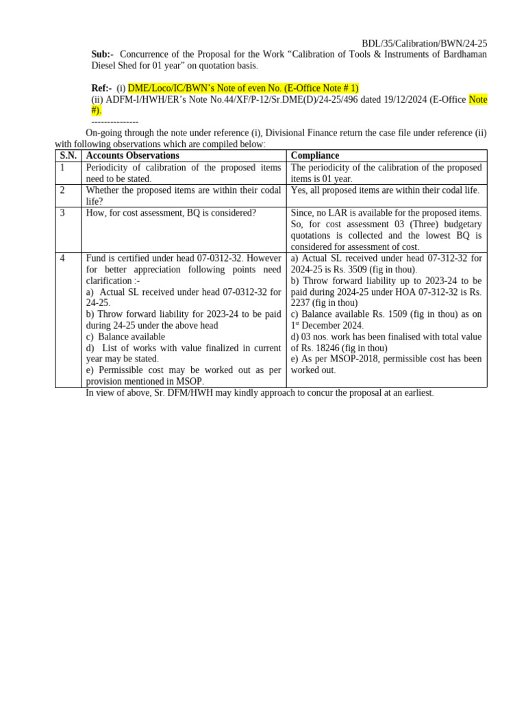 Compliance of Calibration 2024 (Quotation) | PDF