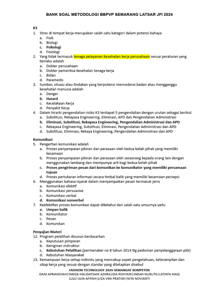 Kumpulan SOAL UJK(1) | PDF