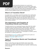 APA Transition Words Quick Guide | PDF | Phrase | Sentence (Linguistics)