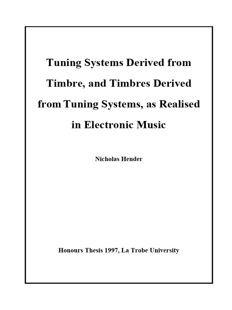 TuningSystemsDerivedFromTimbre ViceVersa | PDF | Harmony | Pitch (Music)