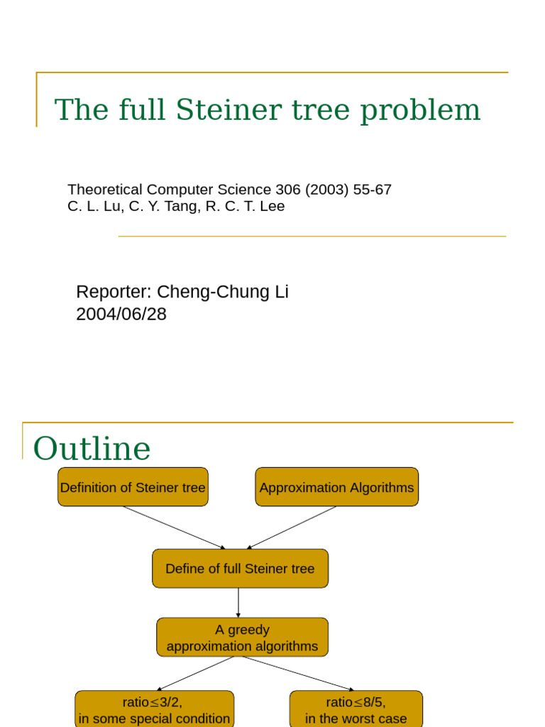 The Full Steiner Tree Problem Pdf Discrete Mathematics Theoretical Computer Science