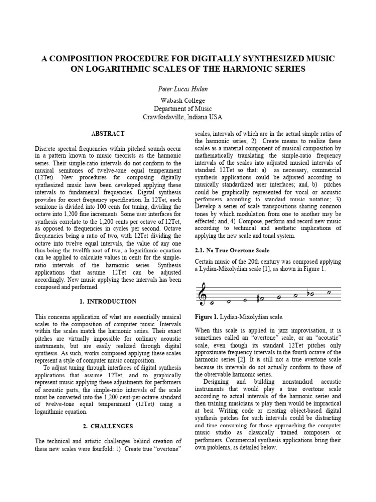 Logarithmic Scales of The Harmonic Series | PDF | Interval (Music ...
