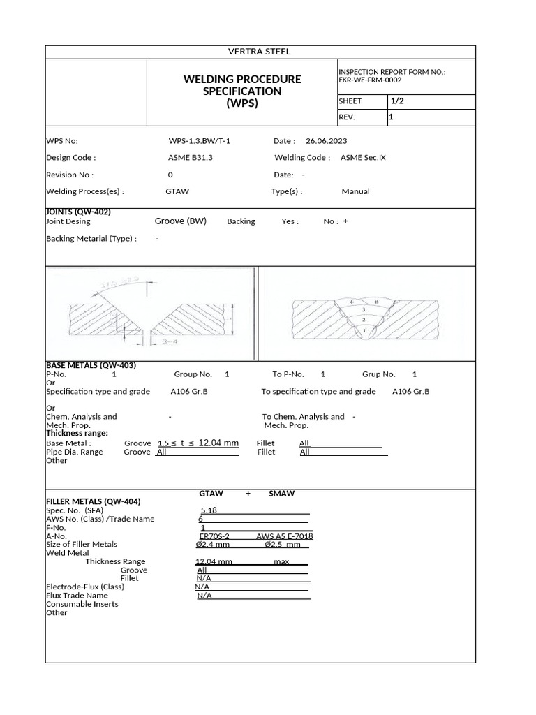 Ftp Pipe Wps | PDF | Welding | Construction