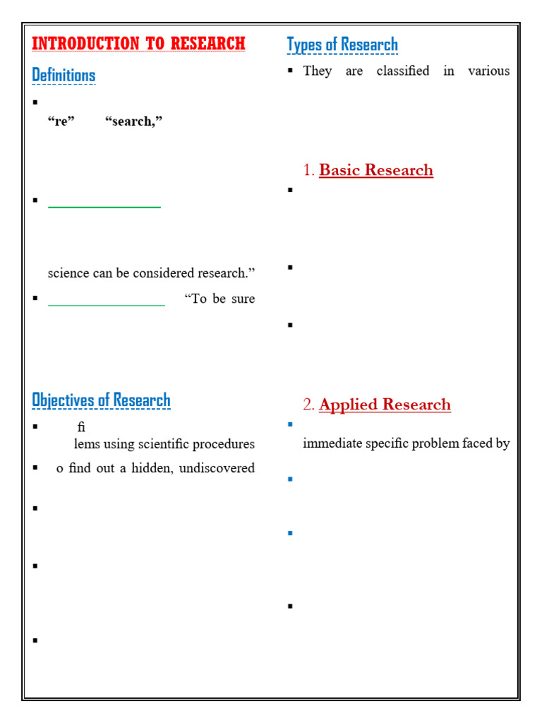 (NOTE) Introduction To Research | PDF | Statistics | Quantitative Research