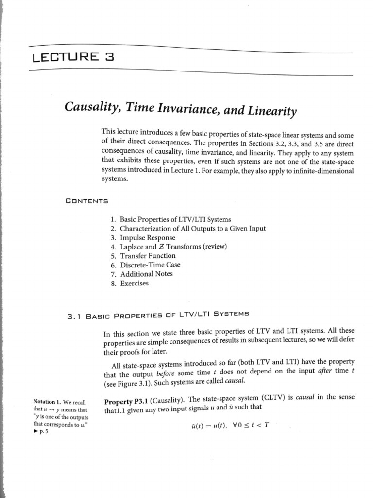 Causality, Time Invariance, and Linearity | PDF