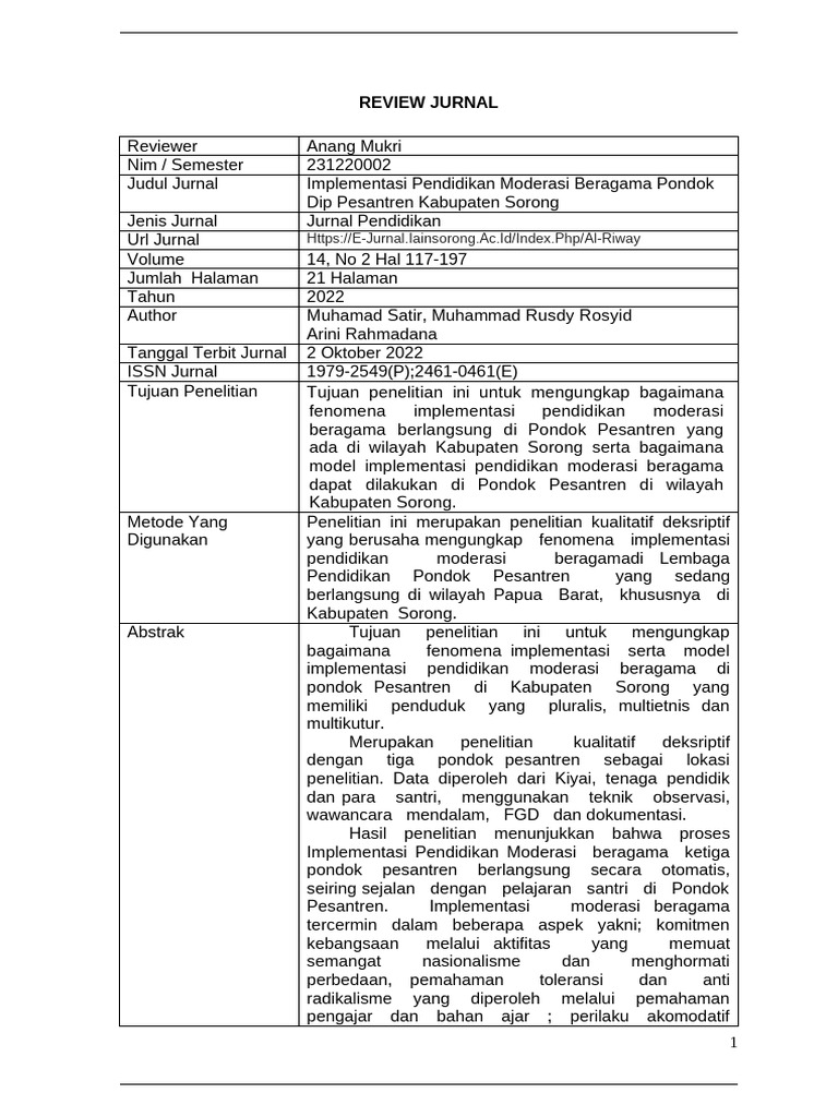 tugas review jurnal | PDF