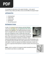Minimum Deviation Angle Experiment | PDF