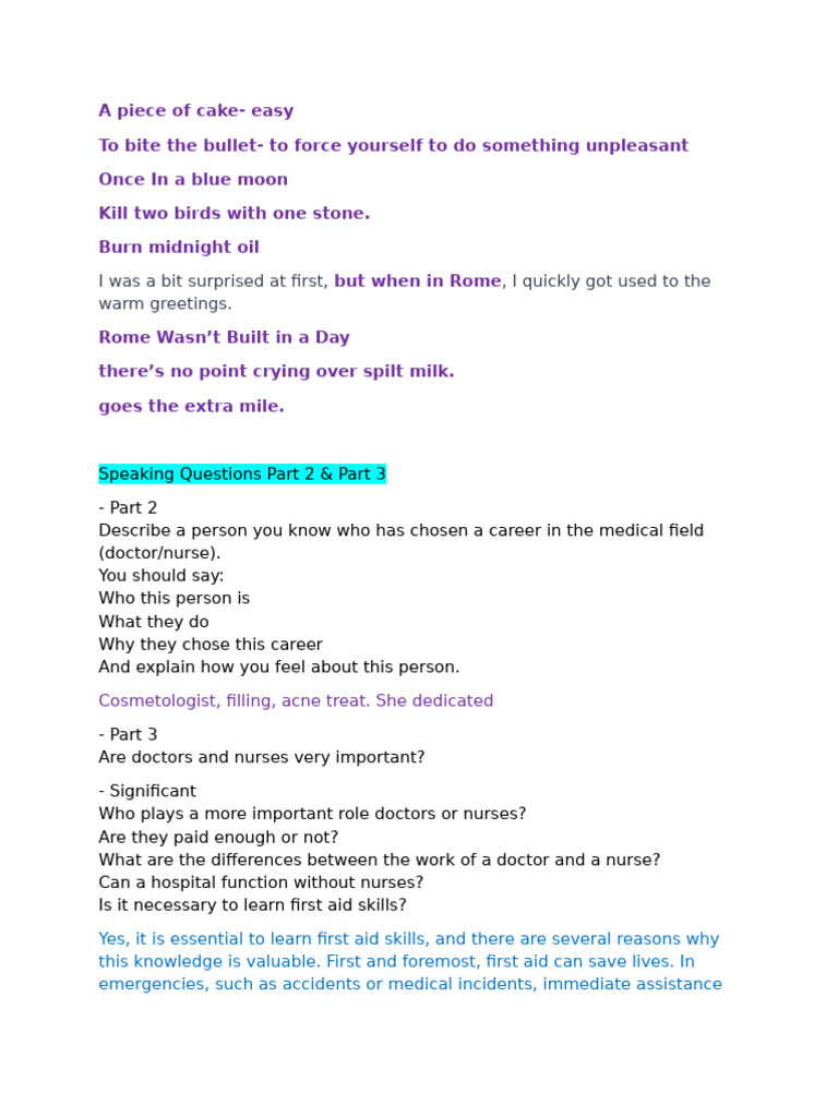 Speaking Questions Part 2 | PDF | Climate Change | Malala Yousafzai