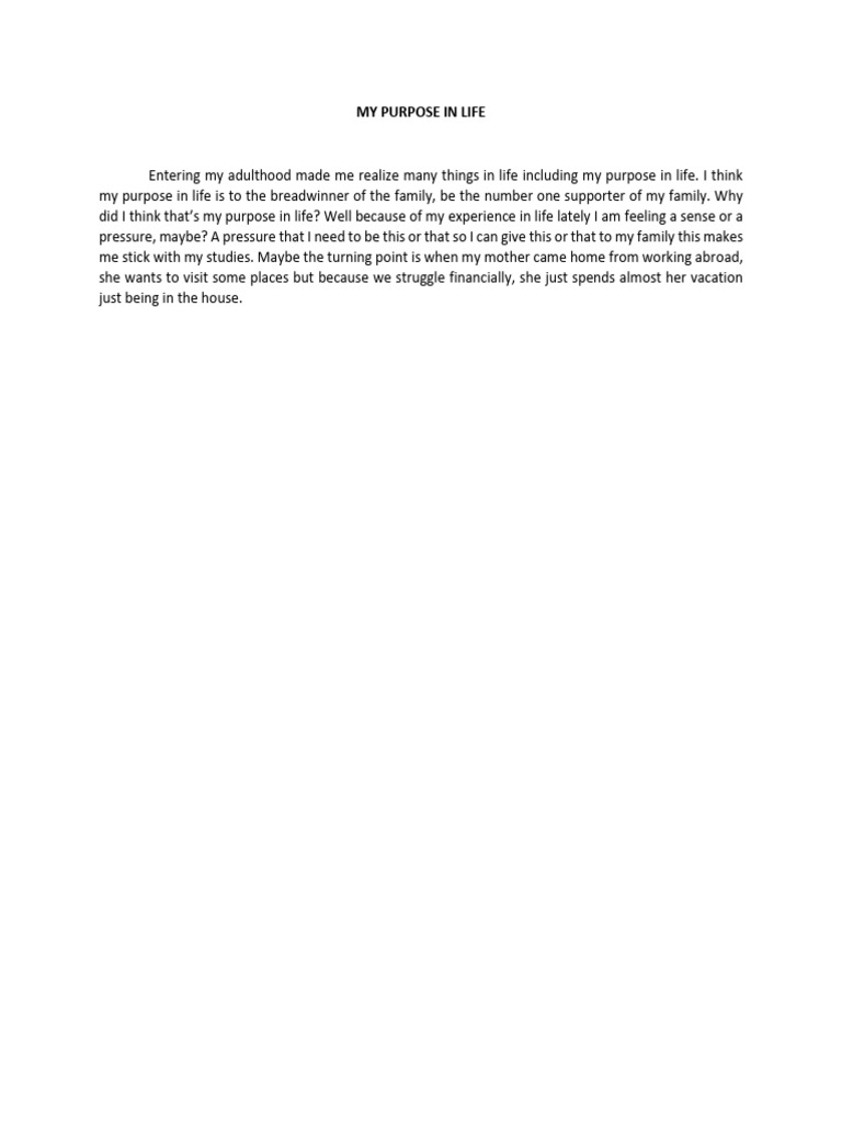 My Purpose in Life | PDF
