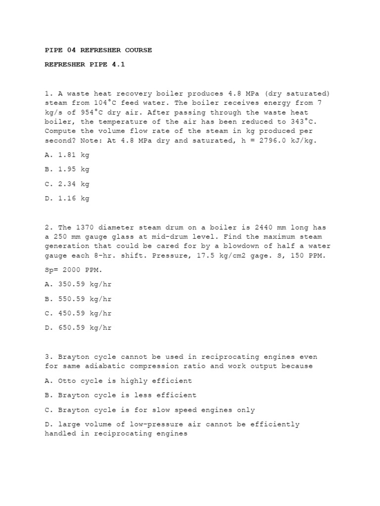 Pipe 04 Refresher Course | PDF | Applied And Interdisciplinary Physics ...