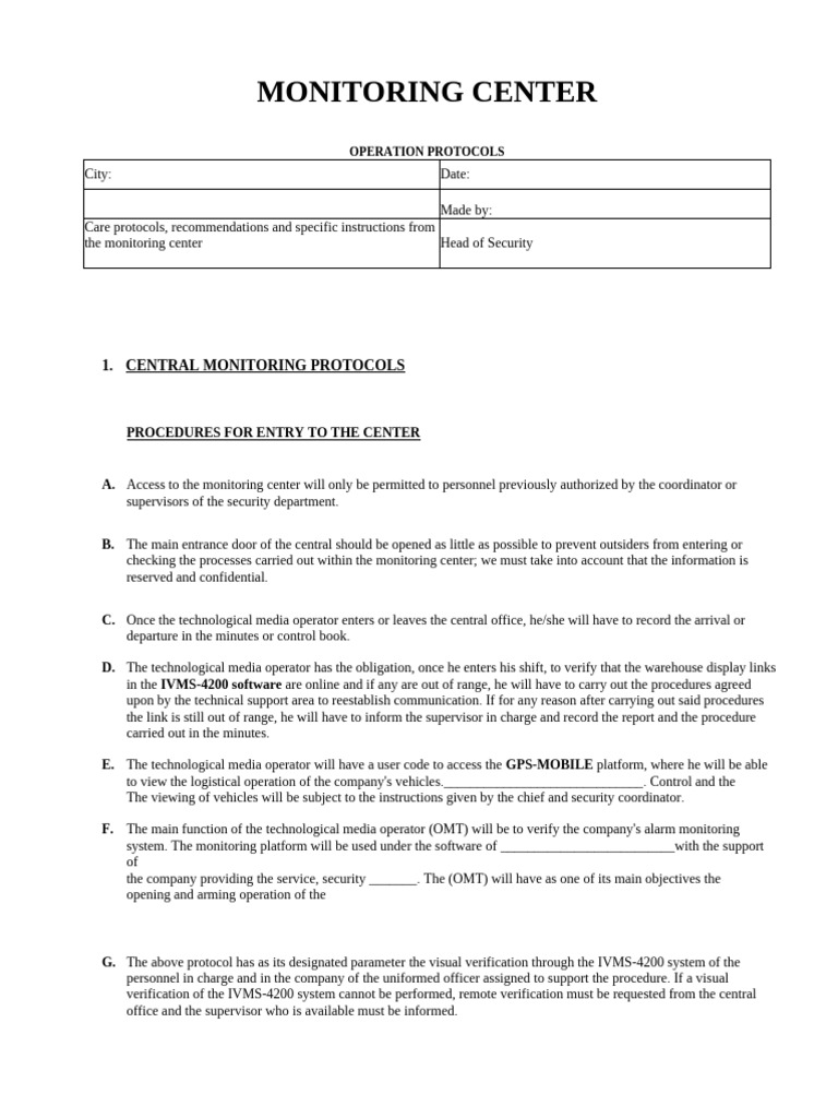 Central Monitoring Protocols | PDF | Computing