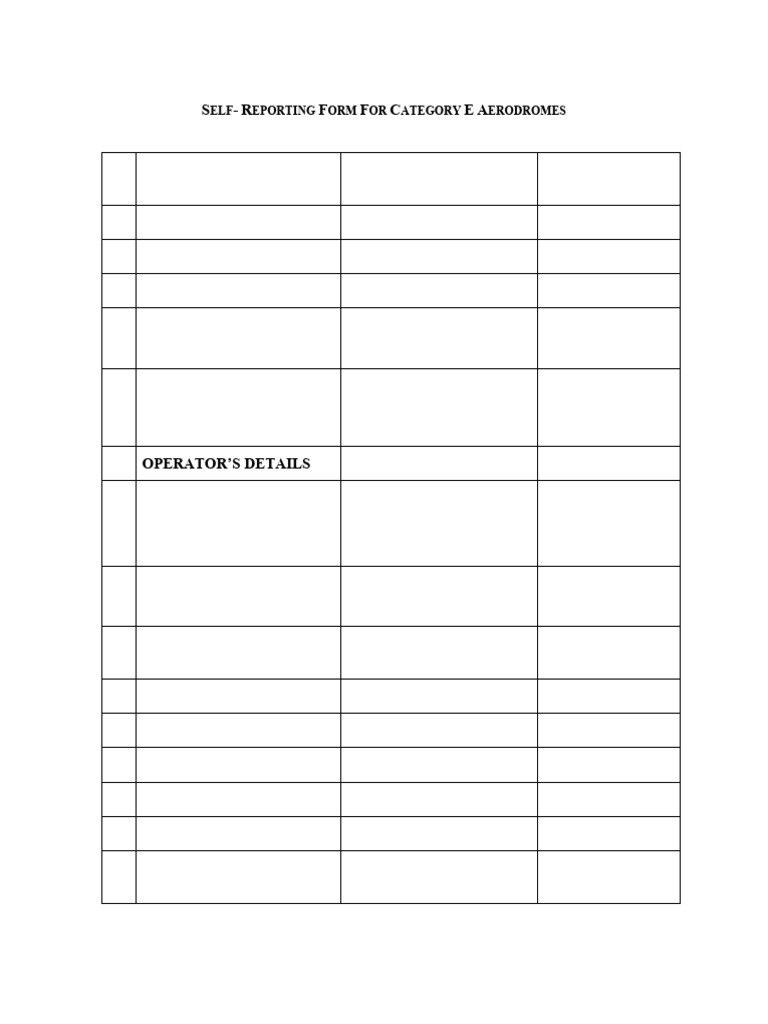 CAT E Self Reporting Form | PDF