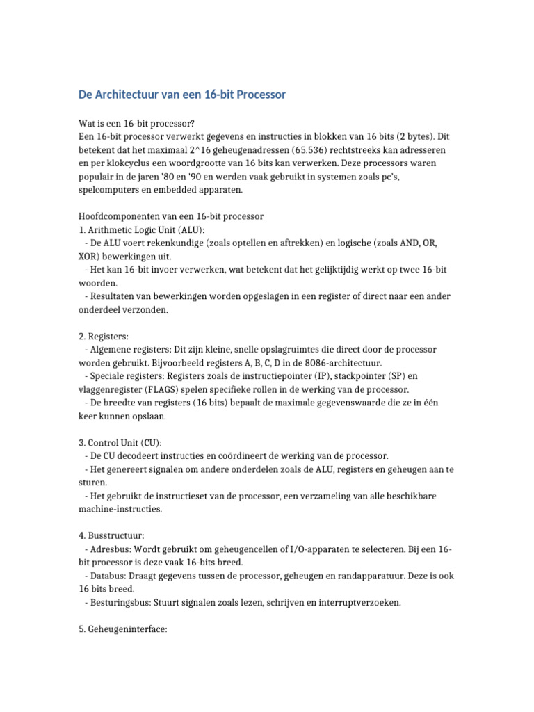 16 Bit Processor Architecture | PDF