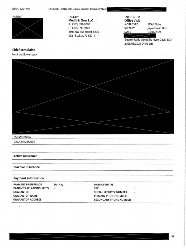 Exhibit 7 - Medlink Now - Records | PDF | Vertebra | Back Pain