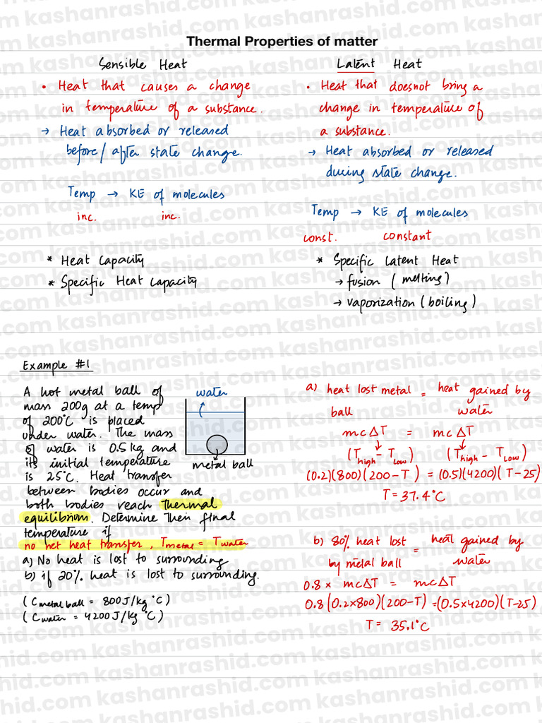 Understanding Thermal Properties of Matter | PDF | Latent Heat | Heat