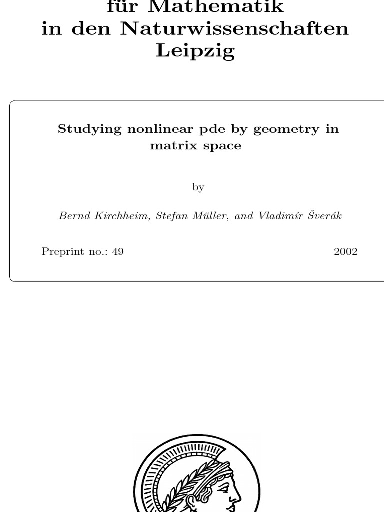 Solving nonlinear PDE by geometry in matrix space | PDF | Distribution ...