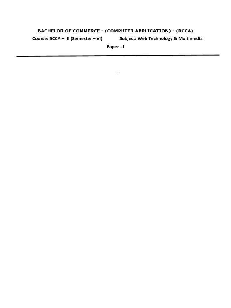 WTM Question Bank BCCA Sem-VI | PDF | Xml | World Wide Web