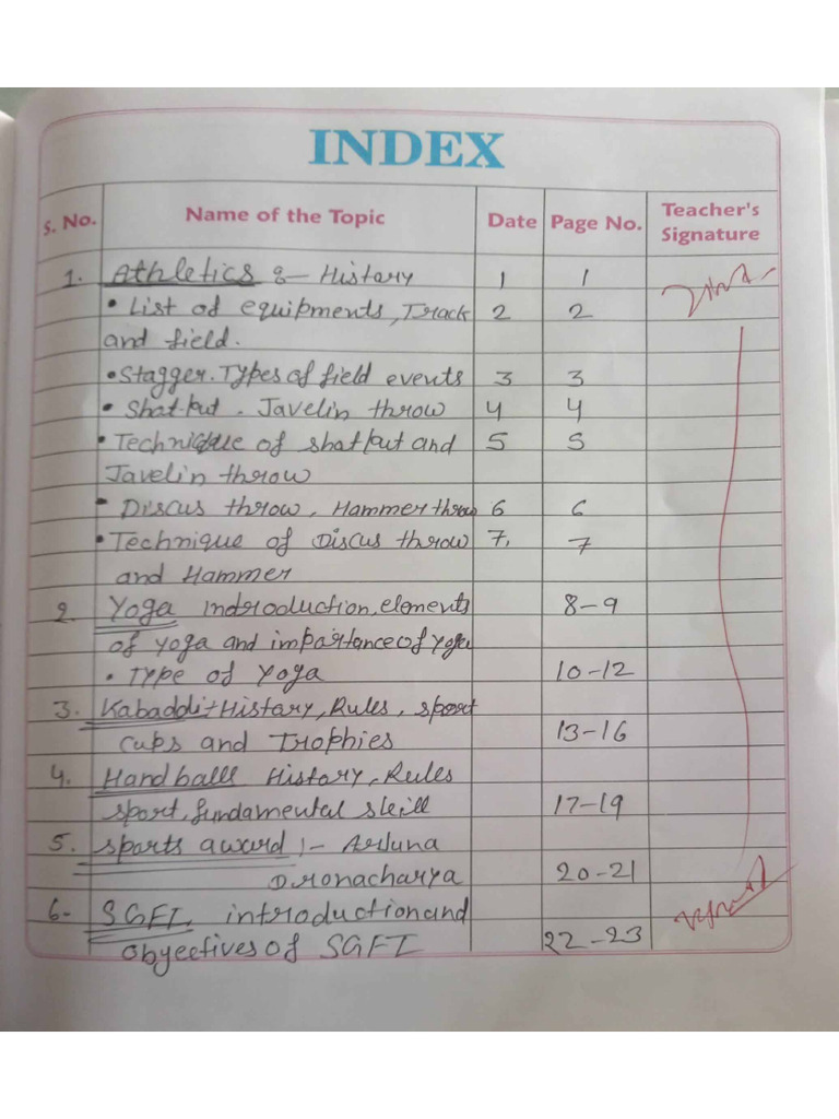 Physical Education Practical File-1 | PDF