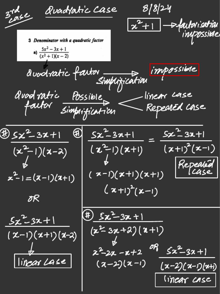 3.partial Fraction (Quadratic Case) | PDF | Algebra | Mathematics