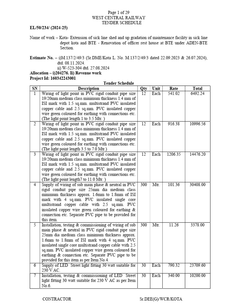 EL-50-234-2024-25 - Sick Line Depot | PDF | Electrical Wiring | Light ...