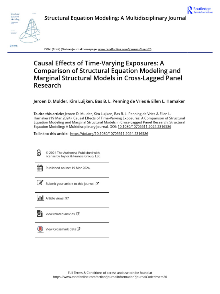 Causal Effects of Time-Varying Exposures A Comparison of Structural ...