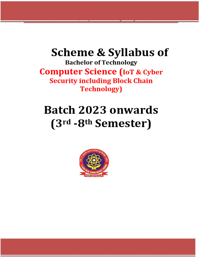 B Tech Computer Science IoT Cyber Security Including Block Chain Technology Upto 8th Sem Batch ...
