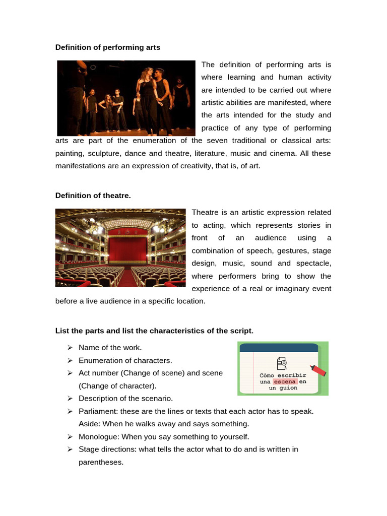 Definition of Performing Arts | PDF
