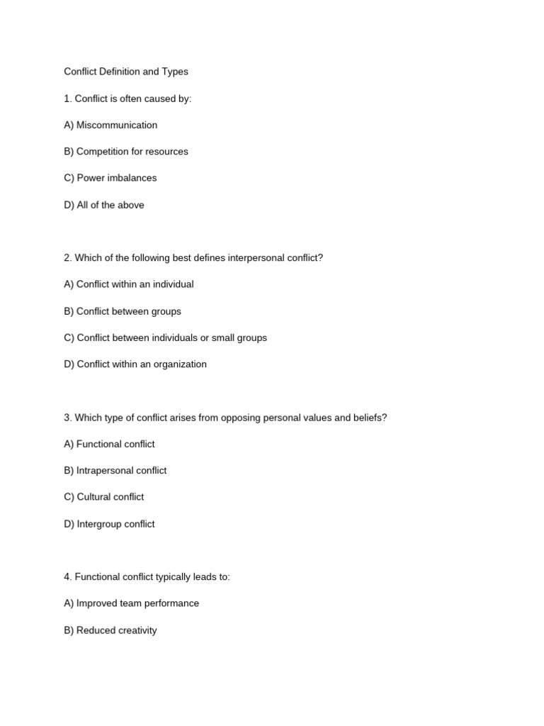 L-M Negotiation and Conflict MCQS | PDF | Conflict (Process) | Negotiation