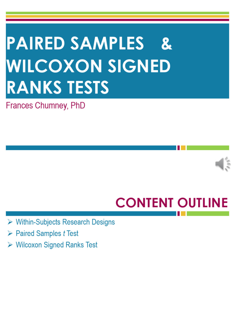 PairedSamplesTtestWilcoxonSignedRanksTest HANDOUT | PDF | Standard ...