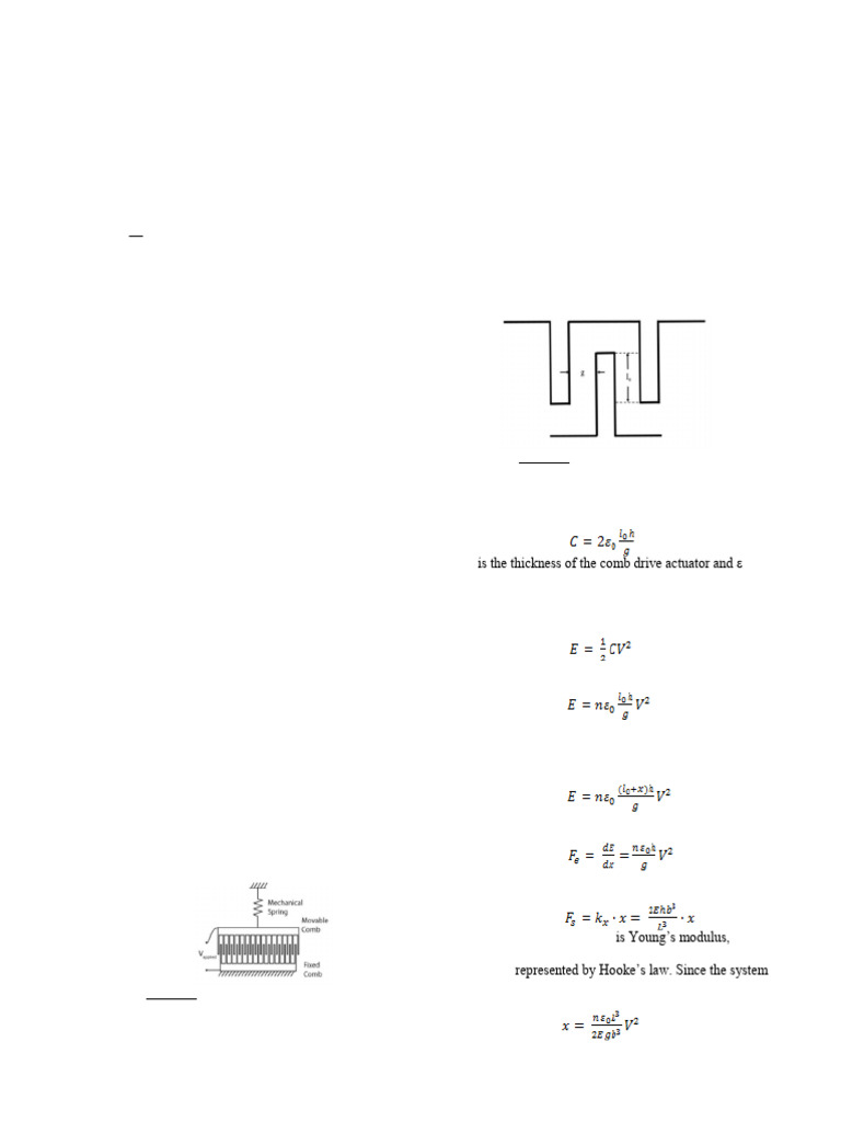 Fabrication of A MEMS Comb Drive Actuator | PDF | Microtechnology | Electricity