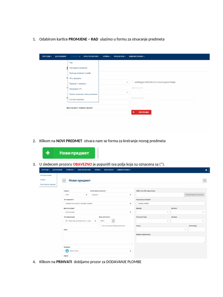 Ekatastar Uputstvo Dio2 Kupoprodaja | PDF
