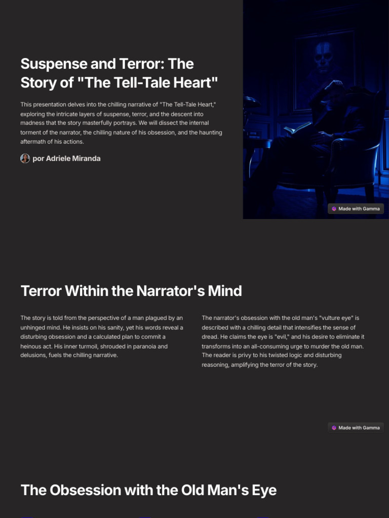 Analyzing "The Tell-Tale Heart" Terror | PDF | Paranoia | Fear