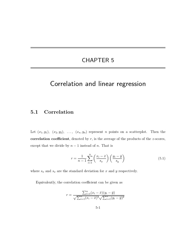 Chap5Correlation LinearRegression | PDF | Errors And Residuals | Regression Analysis