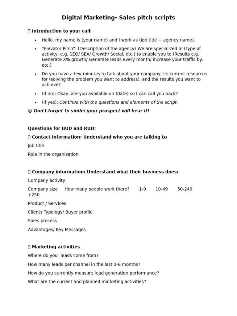 Digital Marketing Sales Scripts | PDF | Digital Marketing | Marketing