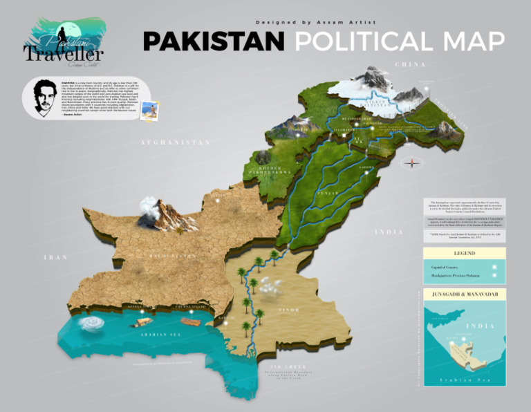 3D Pakistan Political Map Assam Artist | PDF