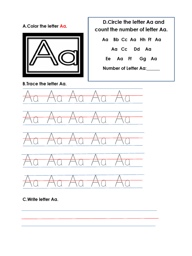 Letter Coloring, Letter Tracing, Letter Writing and Letter Counting by ...