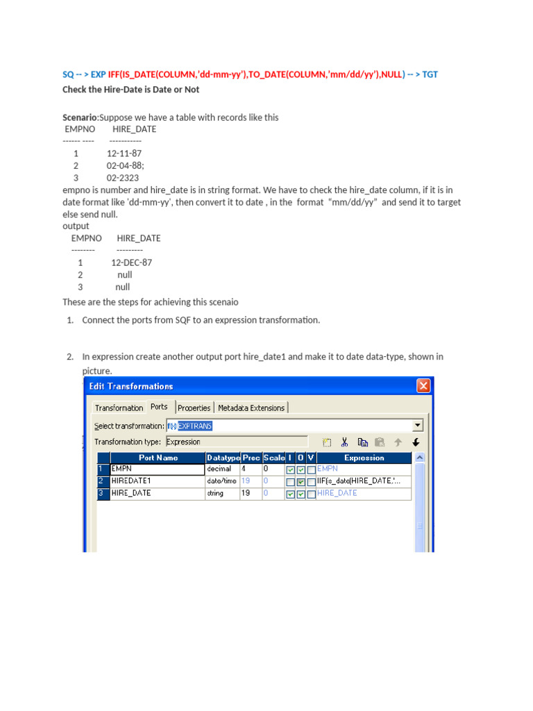 Validate and Convert Hire Dates | PDF